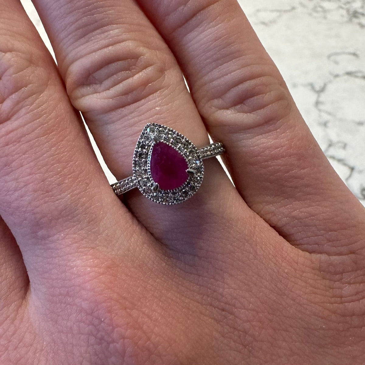 Pear Shaped Ruby & Diamond Designer Ring - G828 – Harvey's The Jewellers
